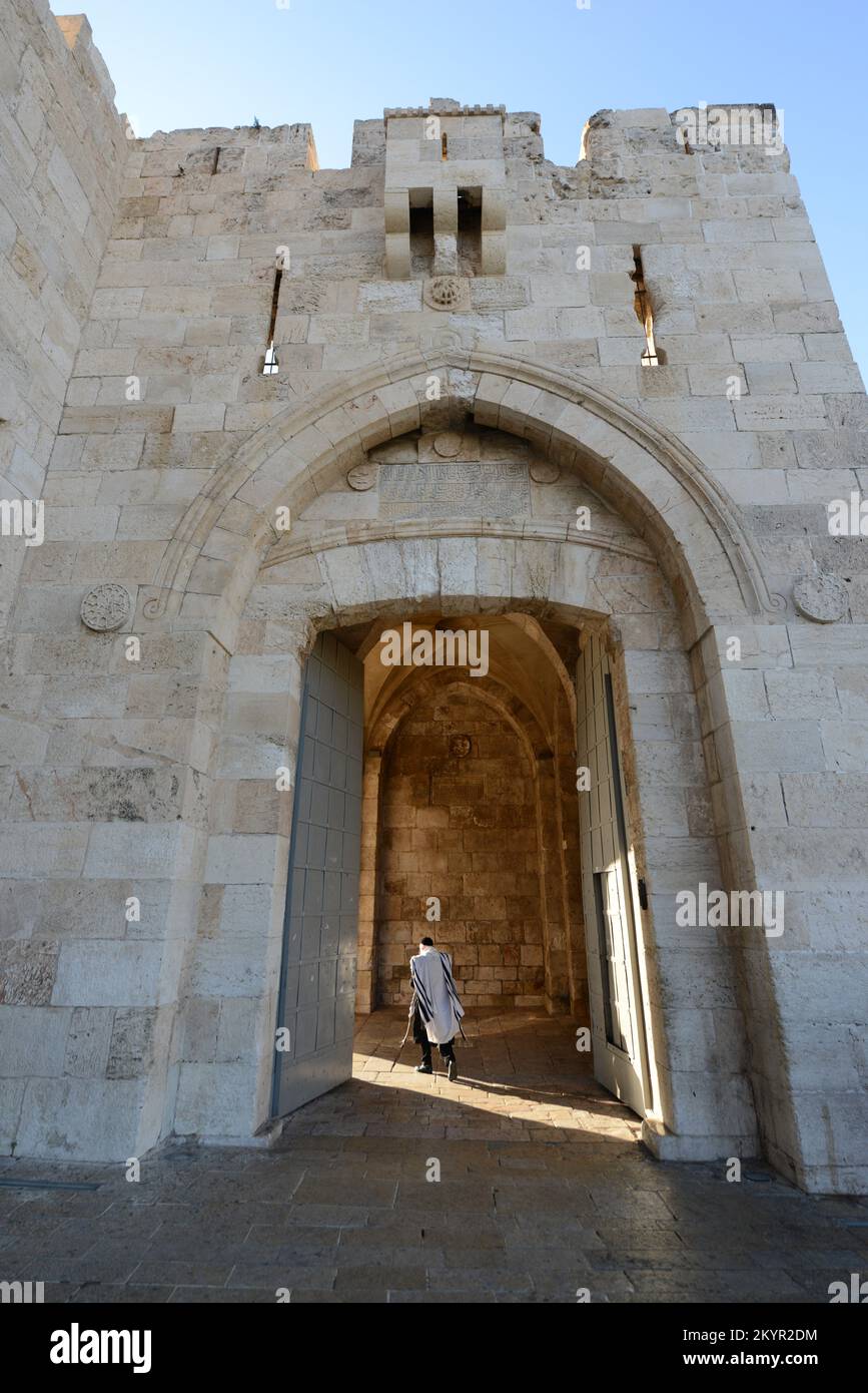 Jaffa gate is one of the seven gates of the old city of Jerusalem Stock ...