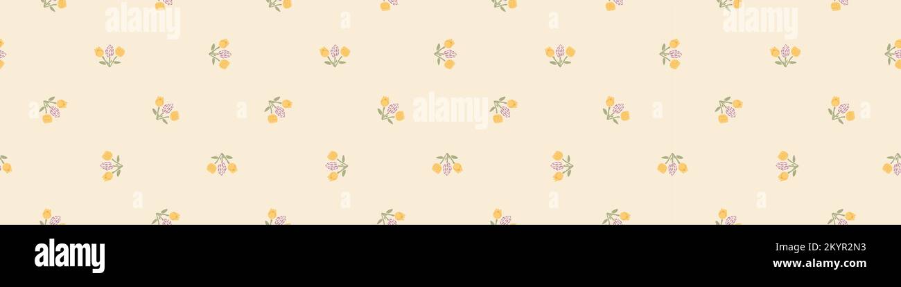 Natural allotment floral vector border. Seamless garden growing floral ...