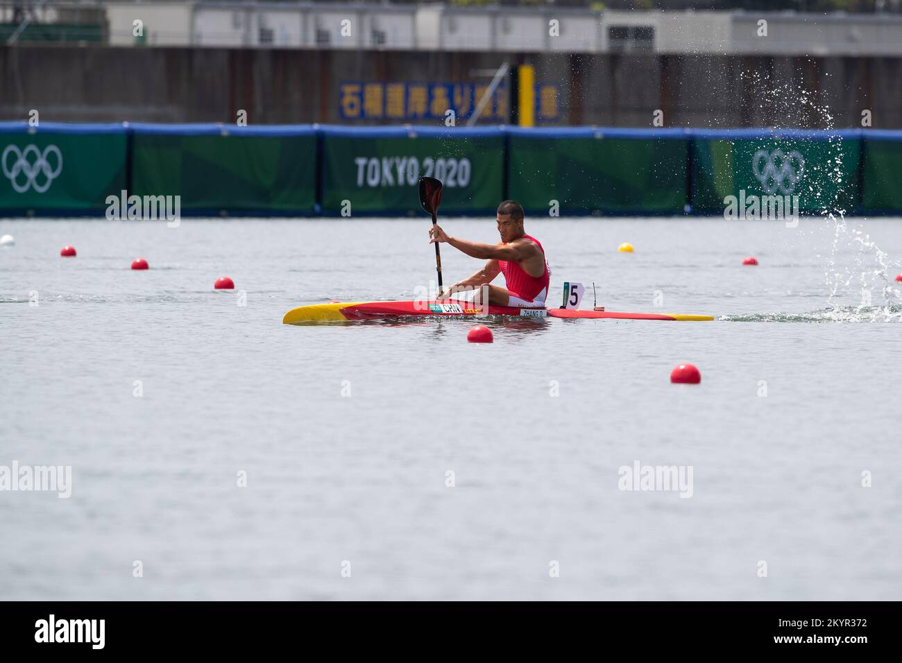 August 02, 2021: Dong Zhang of Team China races during the MenÕs Kayak ...