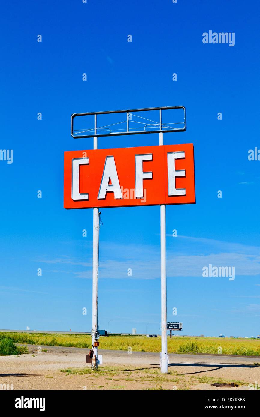 red cafe sign Stock Photo - Alamy