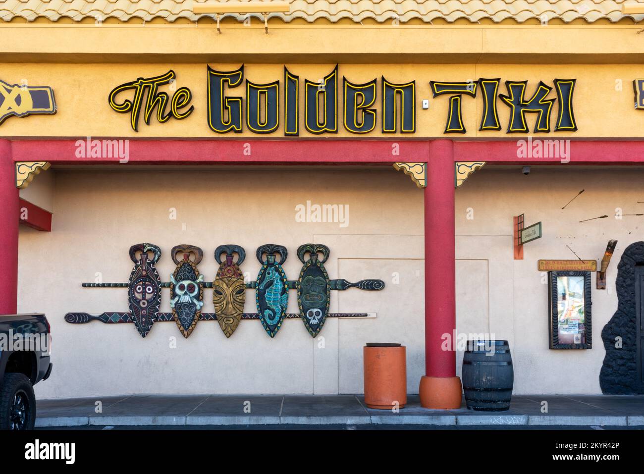 Exterior front of The Golden Tiki, a popular bar in Chinatown in Las ...