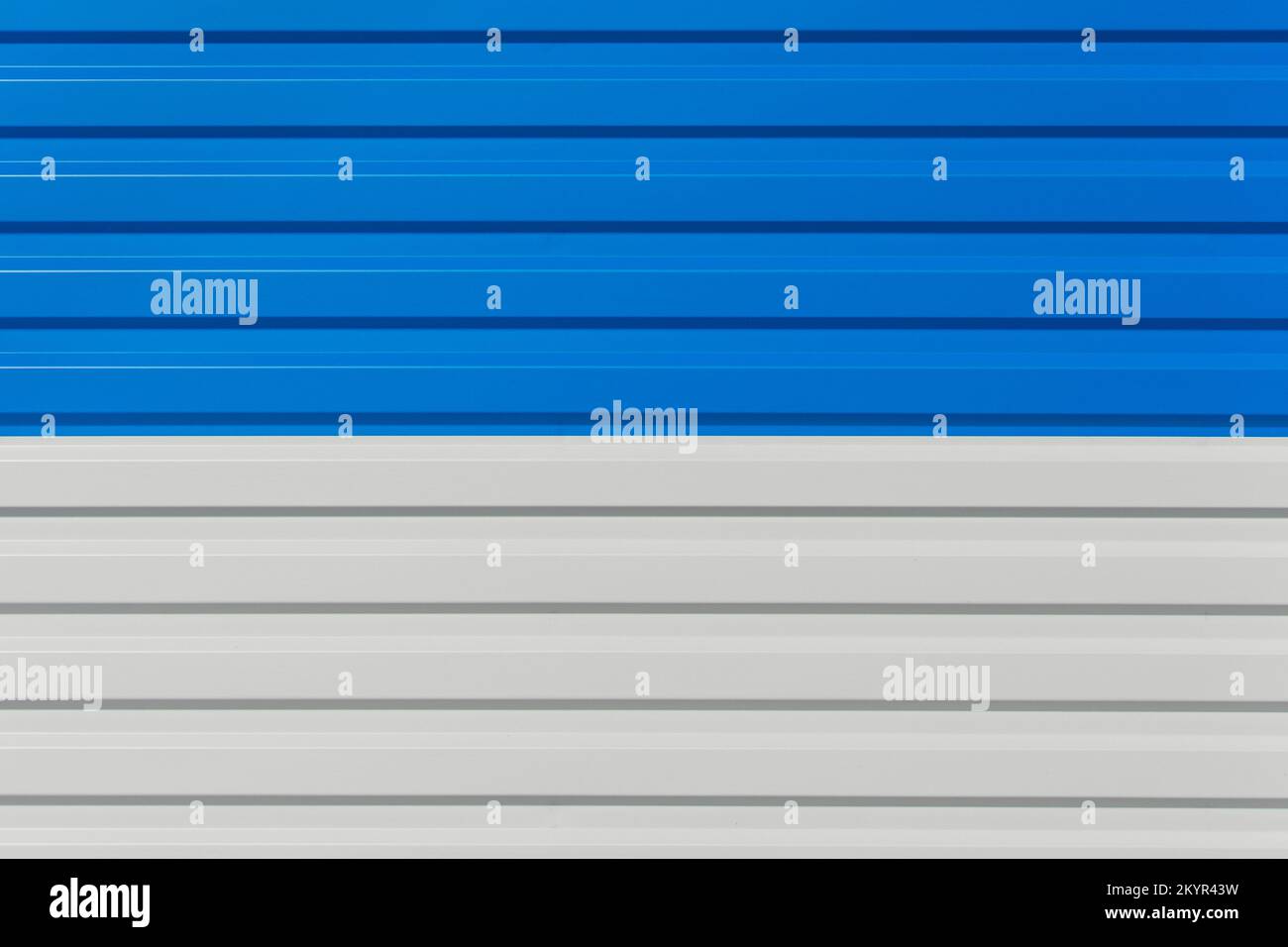 Blue and white horizontal lines sheet metal plate corrugated texture ...
