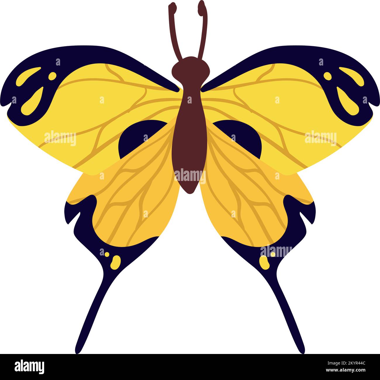 cute yellow butterfly Stock Vector Image & Art - Alamy