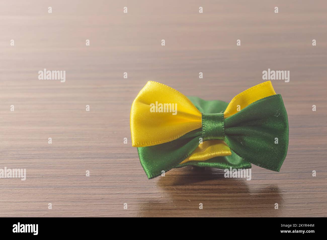 Bow tie with the colors green and yellow of Brazil,concept of brazil ...