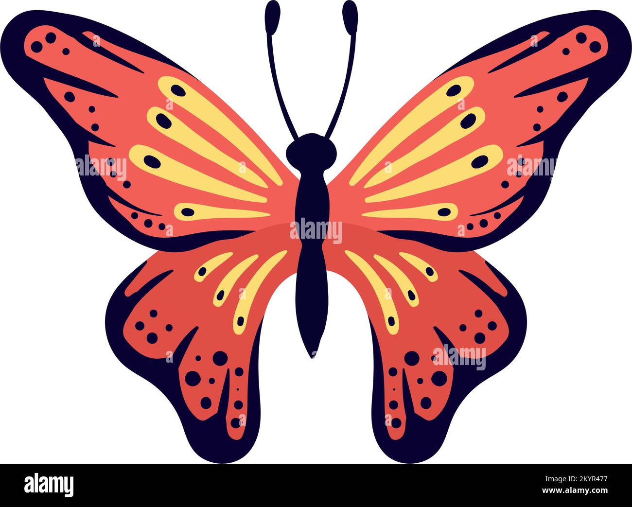 red butterfly with wings Stock Vector Image & Art - Alamy