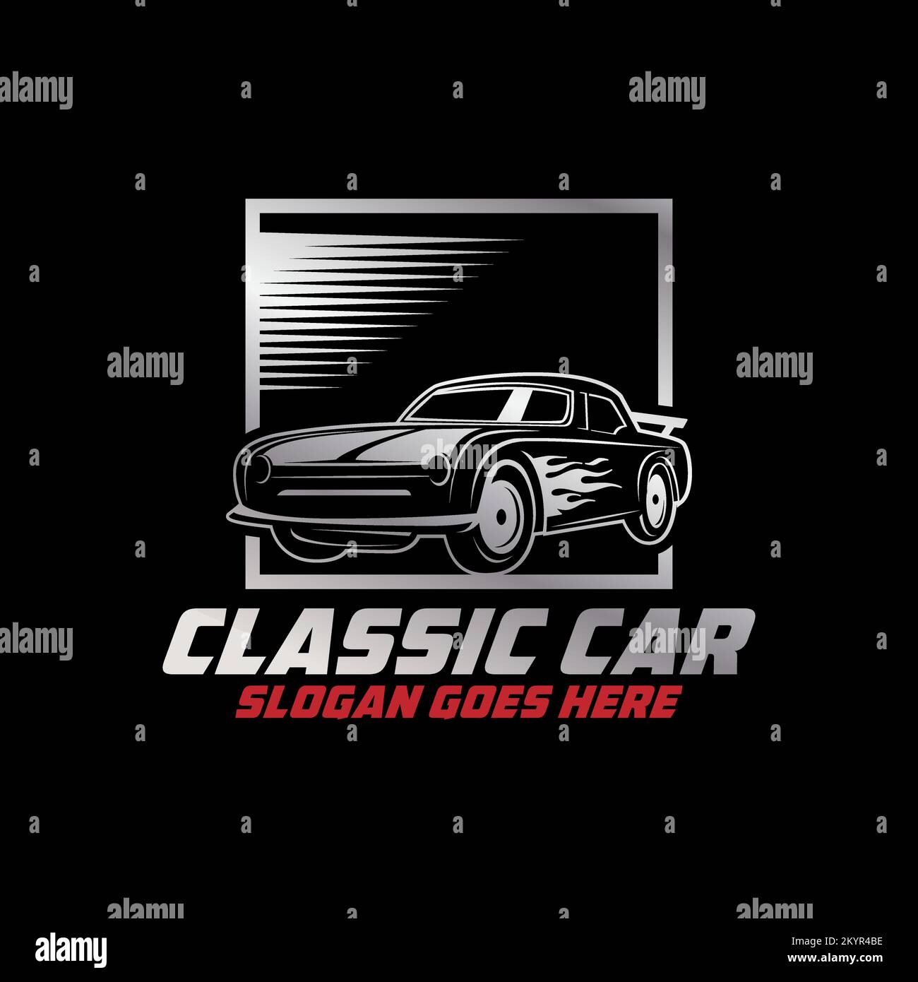 Classic Car modification Logo shield, automotive repair logo template ...