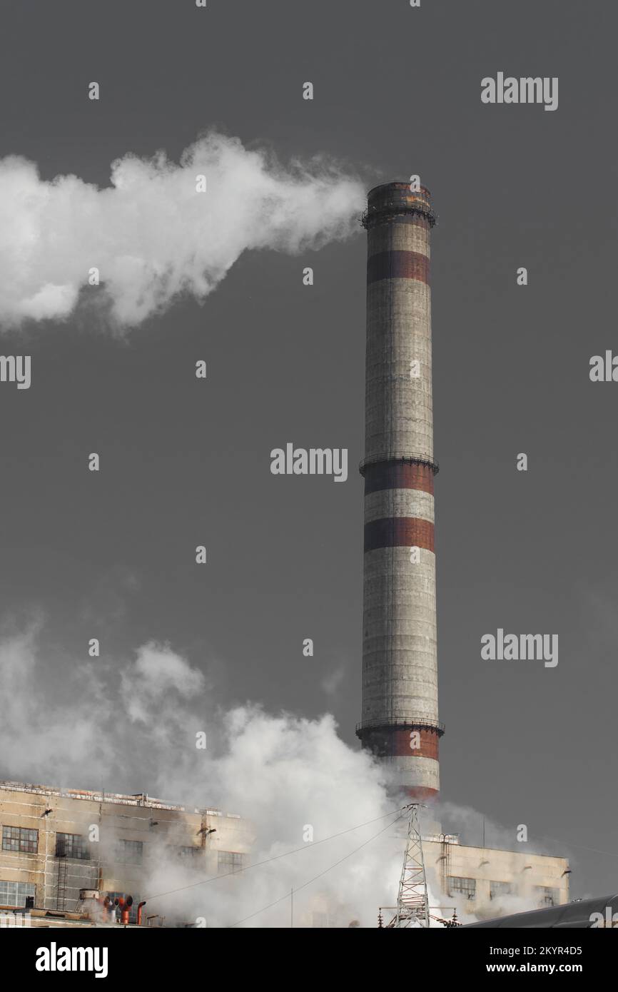 Pollution of the environment, ecology and air. Withdrawal of combustion ...
