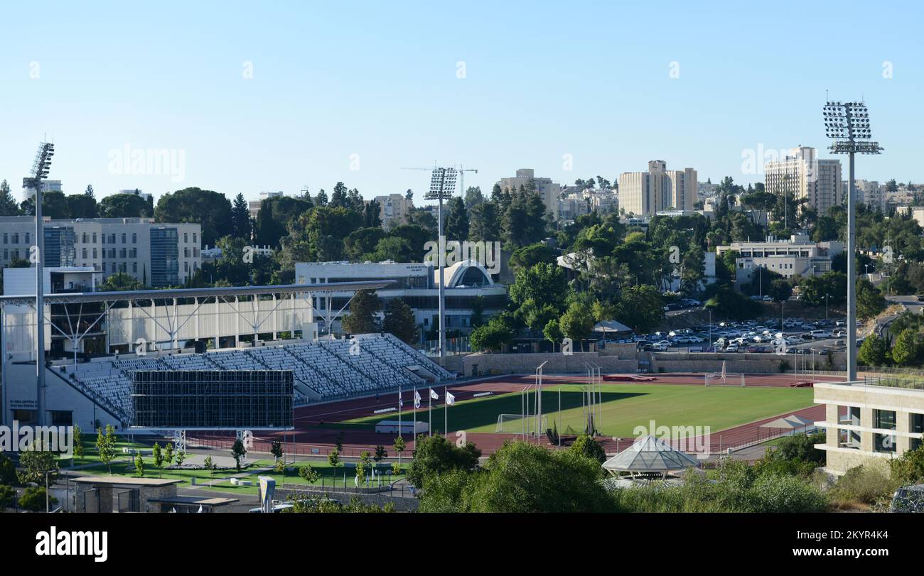 Small stadium at the Hebrew university Givat Ram campus in Jerusalem ...
