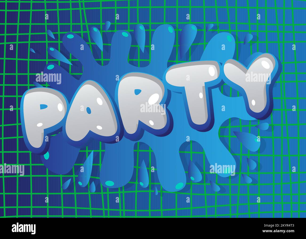 Party. Word written with Elegant Children's font in cartoon style Stock ...