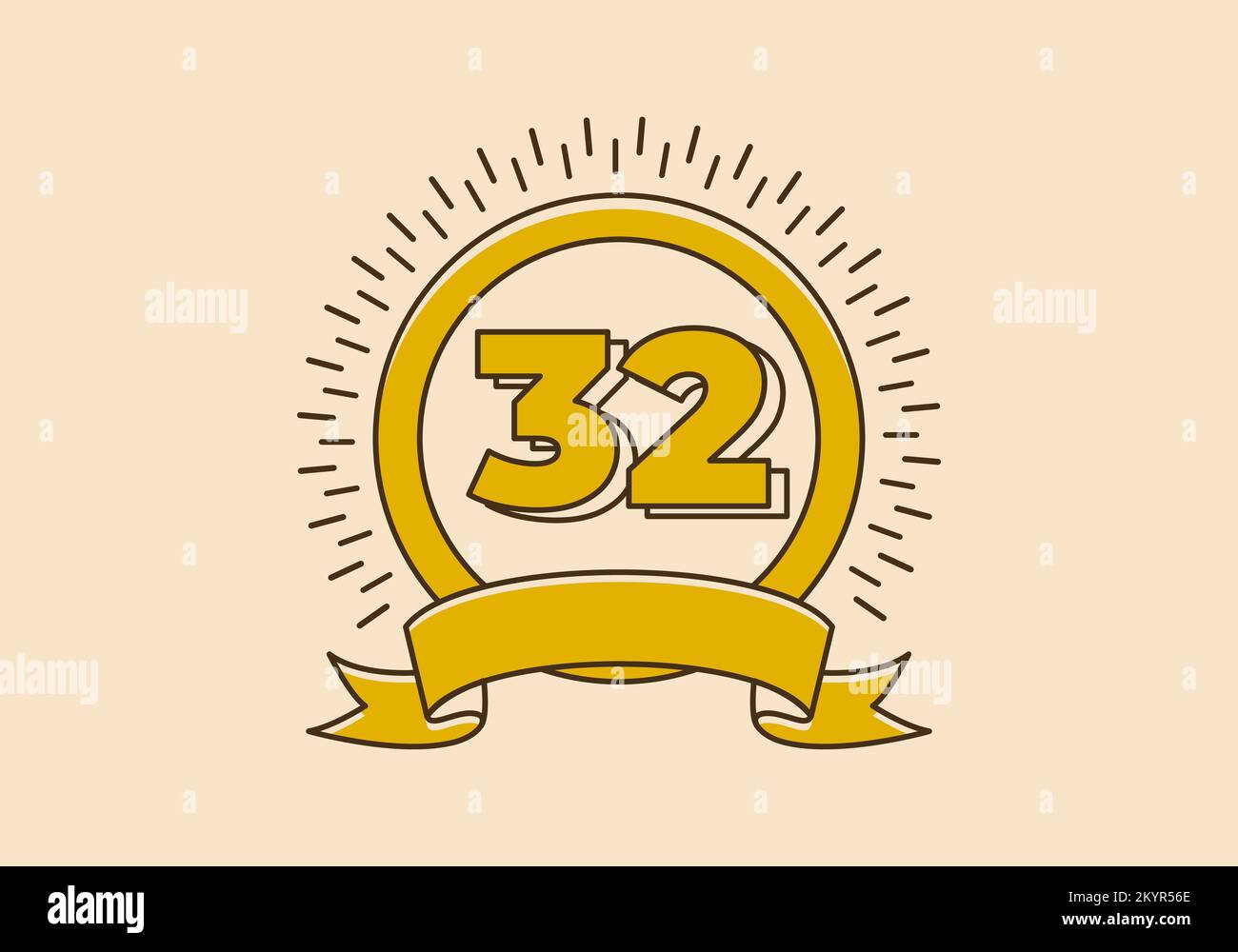 Number thirty two 32 Stock Vector Images - Alamy