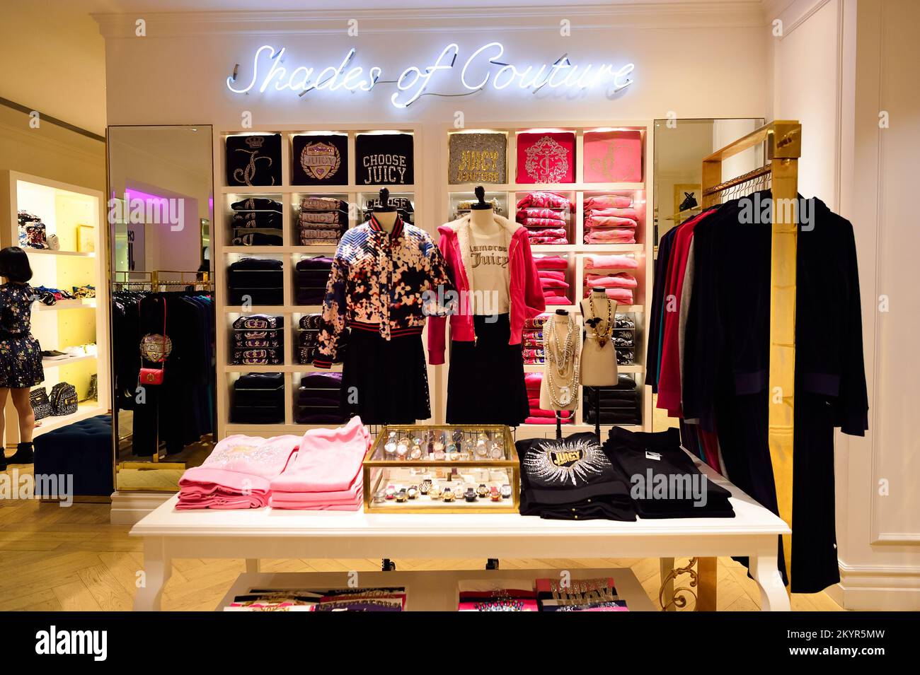HONG KONG - NOVEMBER 02, 2015: interior of a boutique in New Town Plaza ...