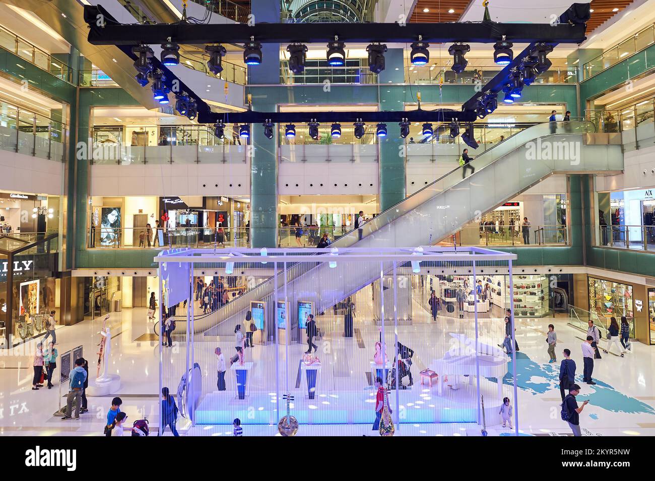 HONG KONG - NOVEMBER 02, 2015: interior of New Town Plaza. New Town ...
