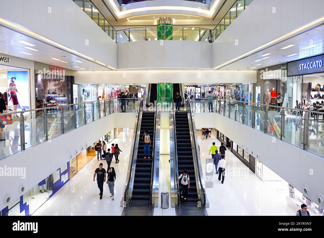 HONG KONG - NOVEMBER 02, 2015: interior of New Town Plaza. New Town ...