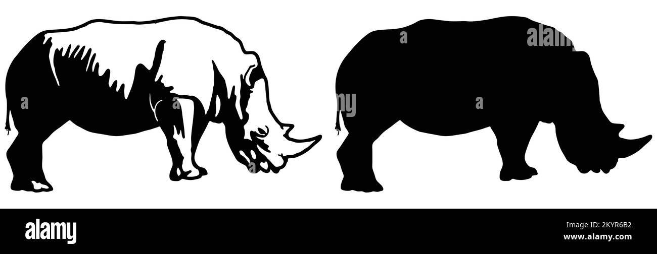 Black rhino profile hi-res stock photography and images - Alamy