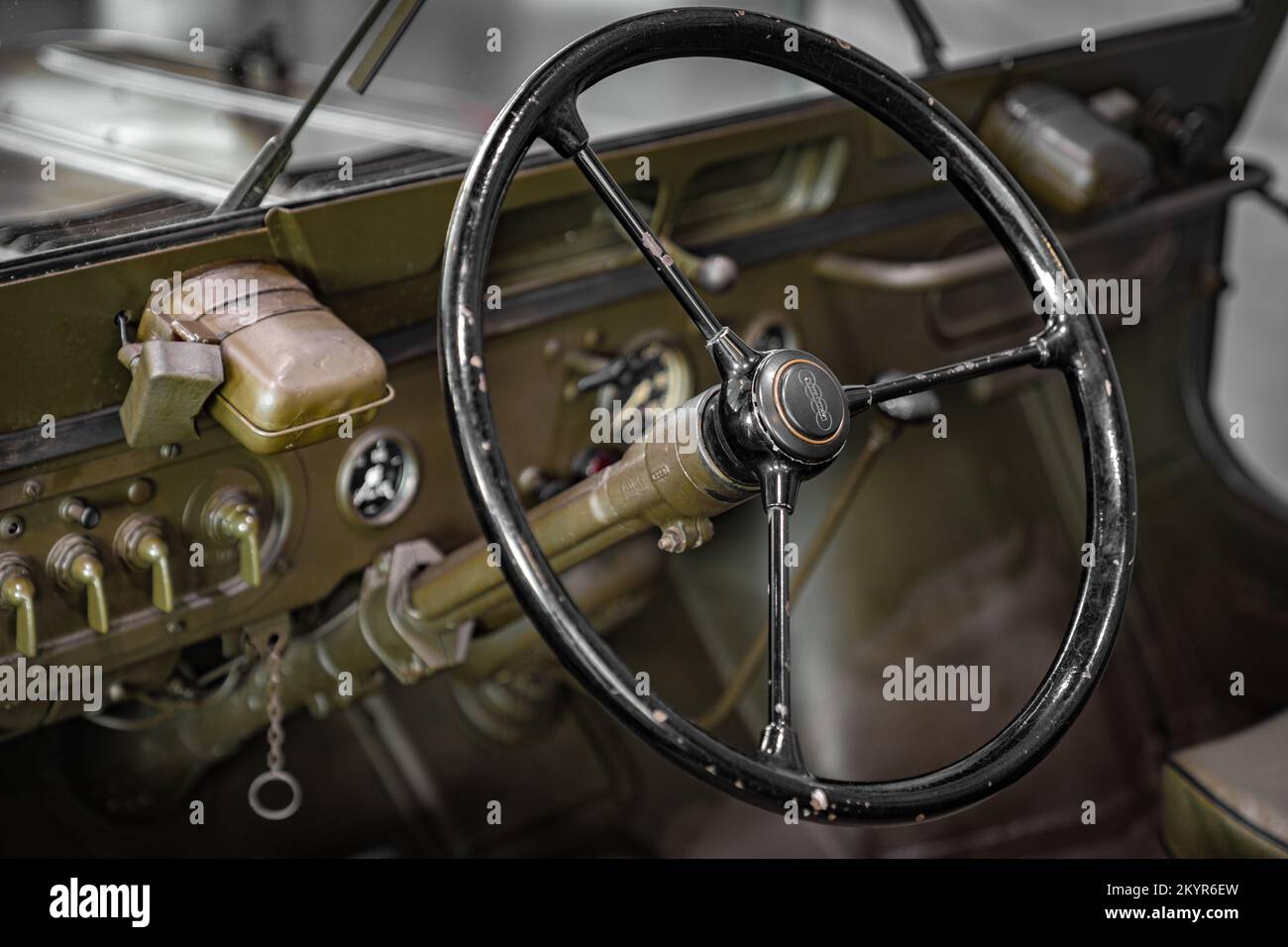 Closeup of military utility vehicle at the Audi Museum in Ingolstadt ...
