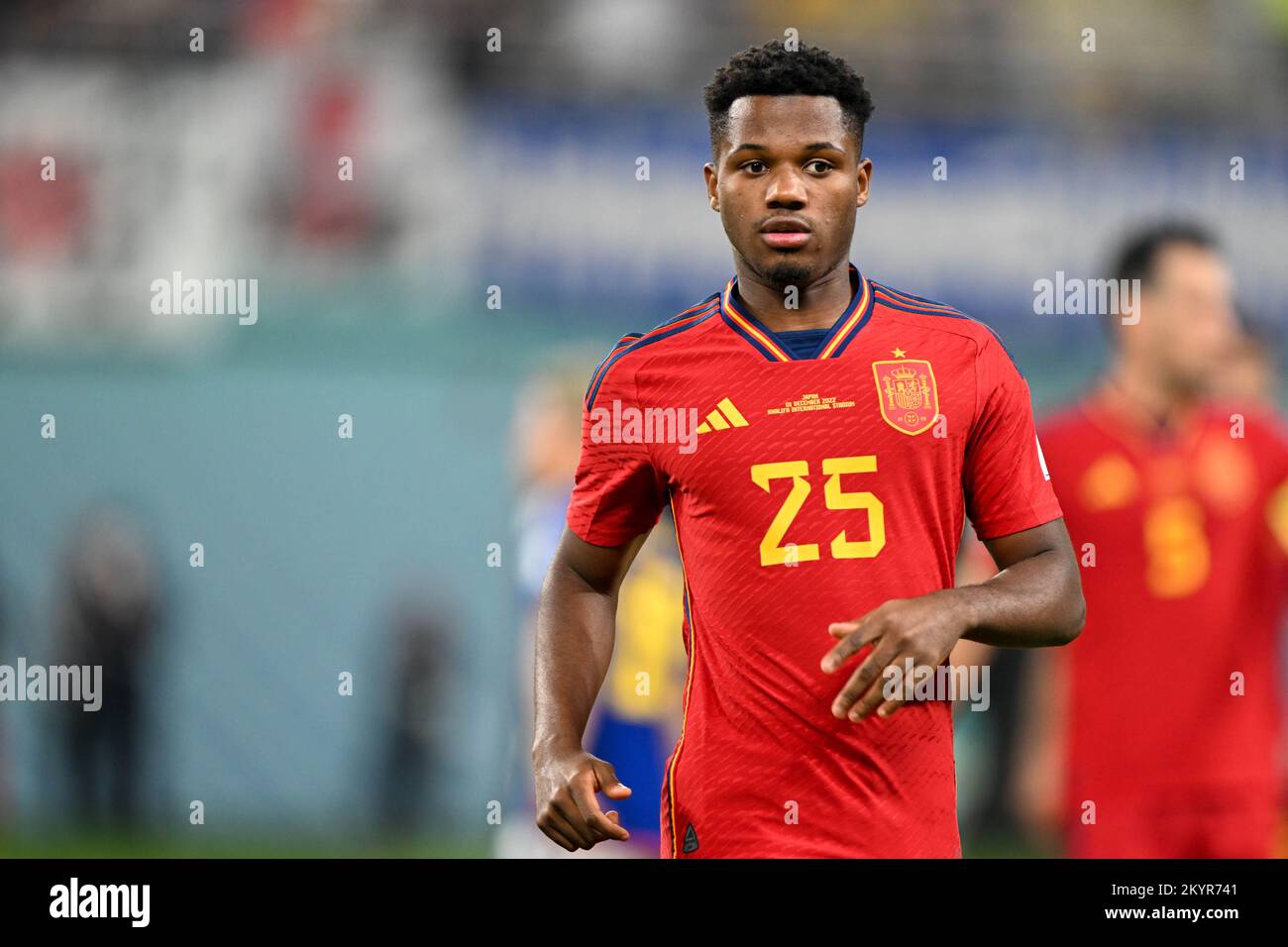 Ar Rayyan, Qatar. 01st Dec, 2022. Ansu FATI of Spain during the FIFA ...