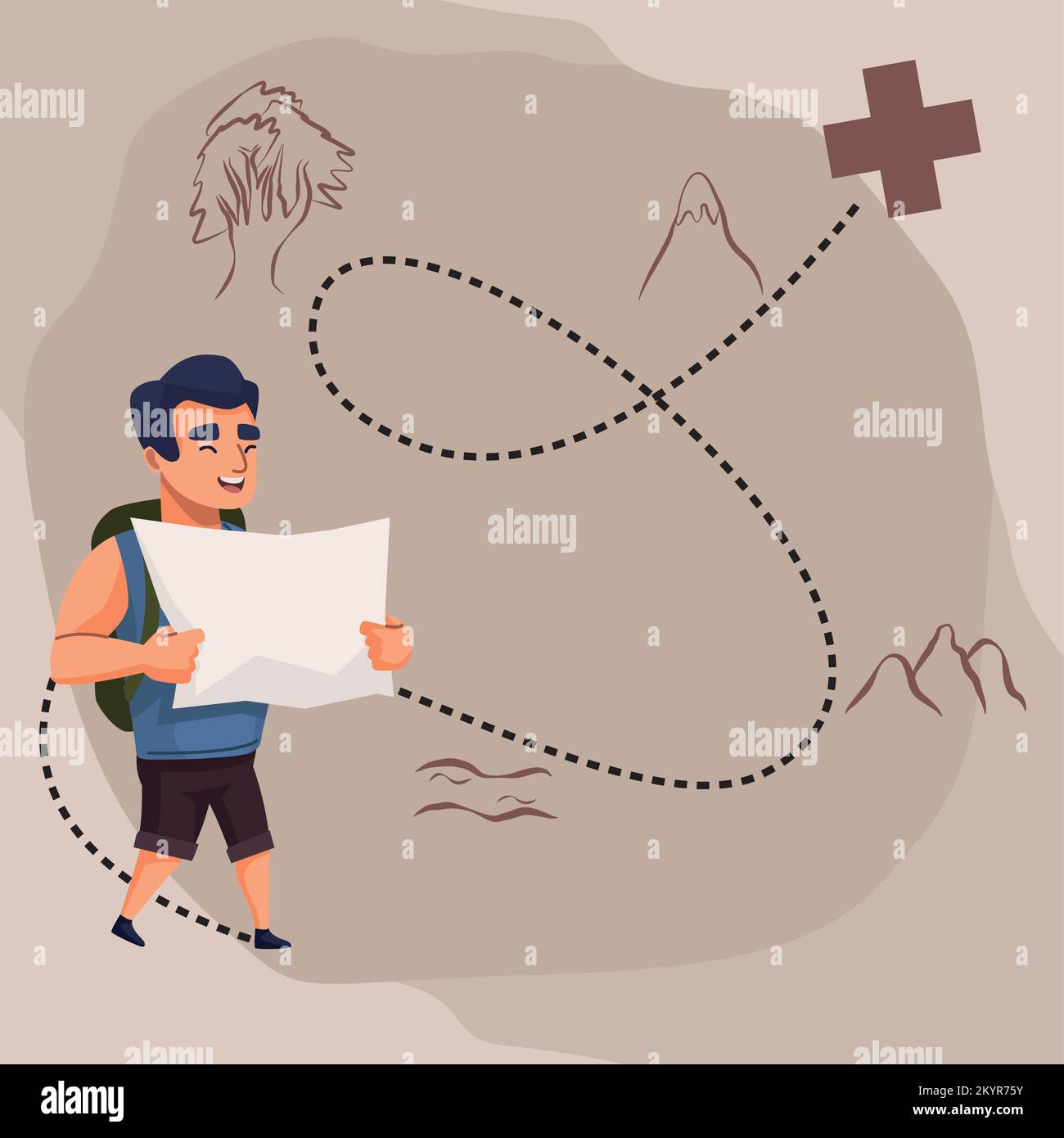 male traveler with map Stock Vector Image & Art - Alamy