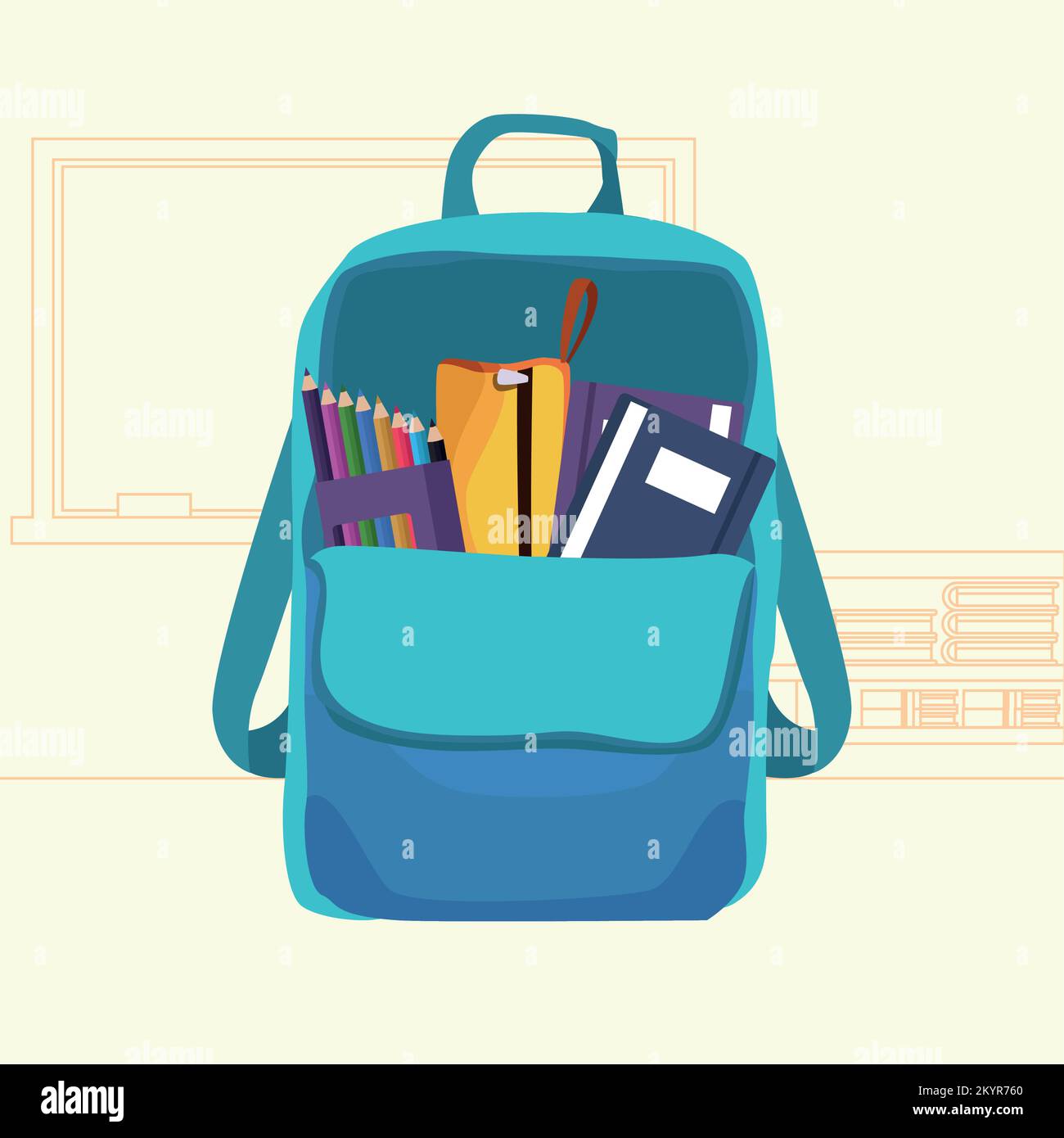 school supplies in schoolbag Stock Vector Image & Art - Alamy