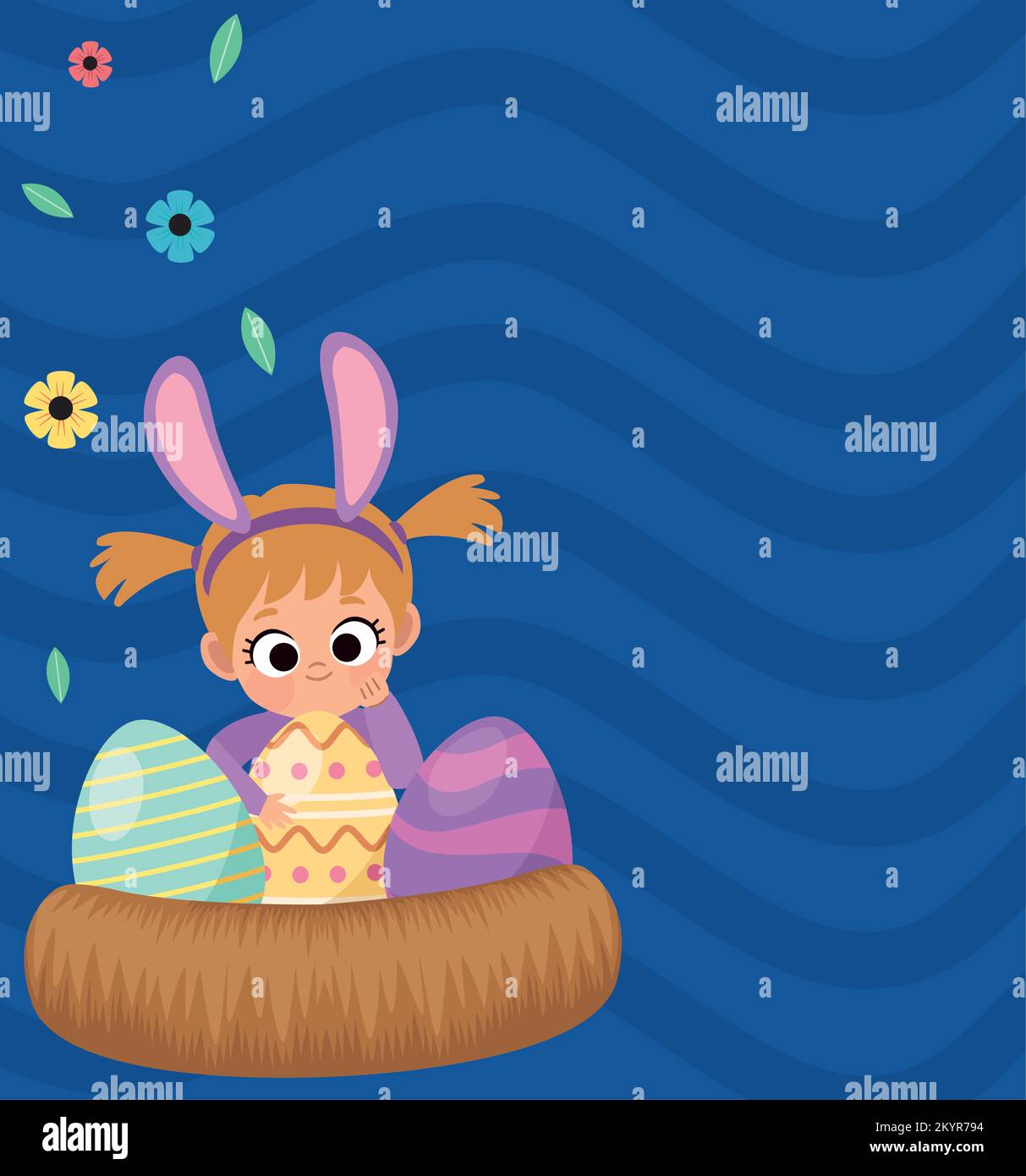 girl with eggs in nest Stock Vector Image & Art - Alamy