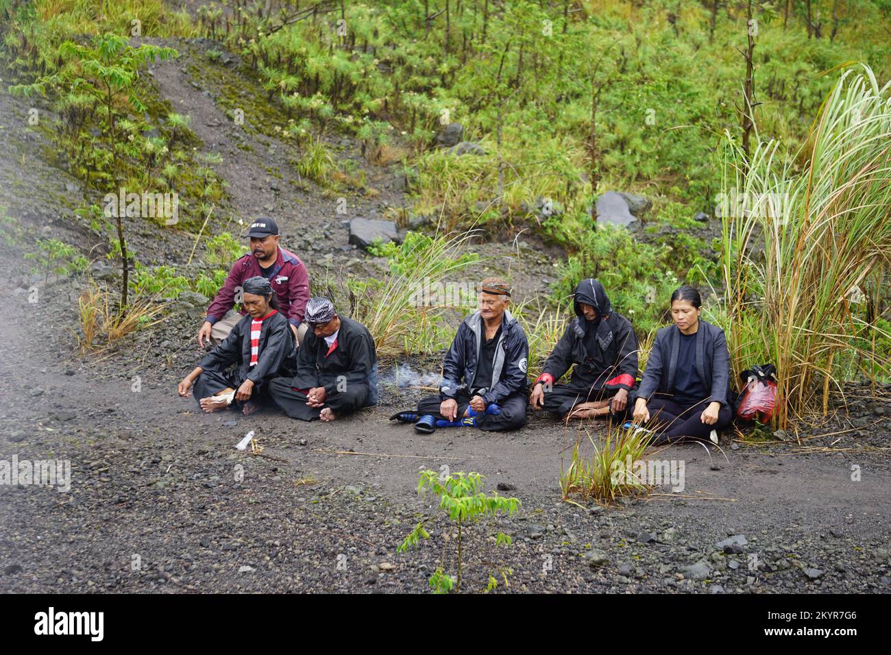 Larung sesaji (Javanese thanksgiving) Gunung Kelud. Larungan is one of ...
