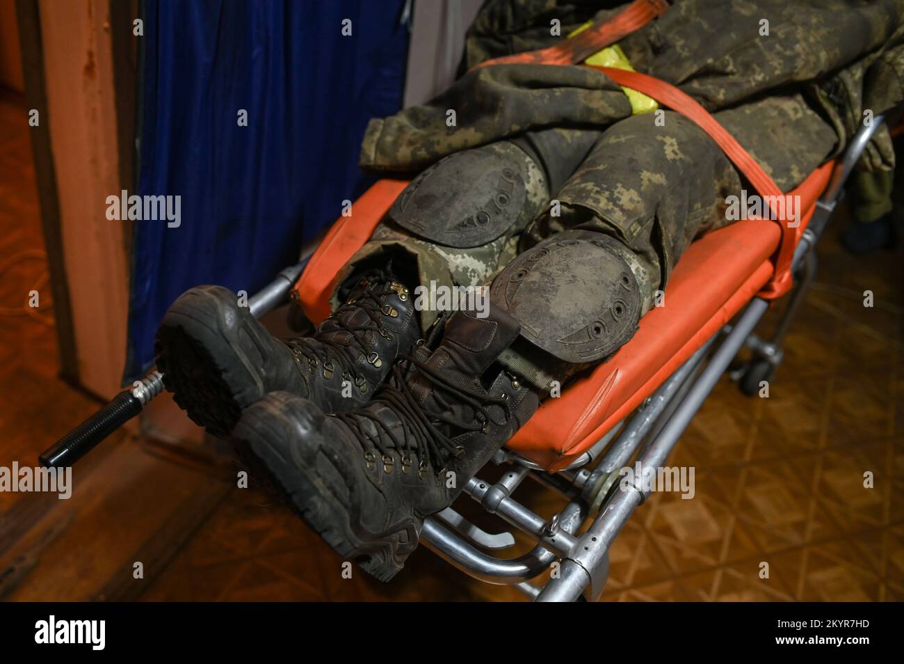 Lyman, Ukraine, December 1, 2022. A Ukrainian servicemember suffering ...