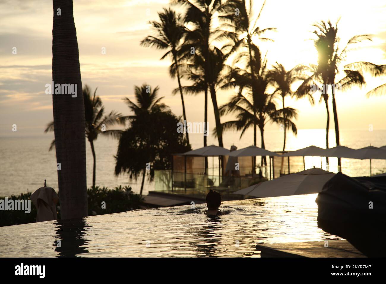 Sunset Pool View at Andaz Maui Resort Stock Photo - Alamy