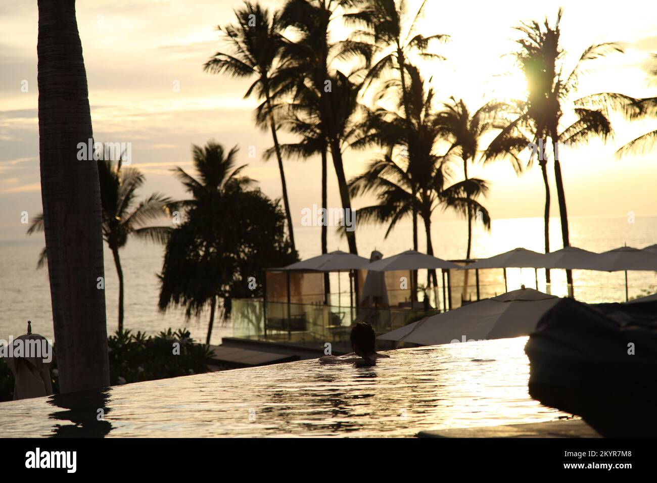 Sunset Pool View at Andaz Maui Resort Stock Photo - Alamy