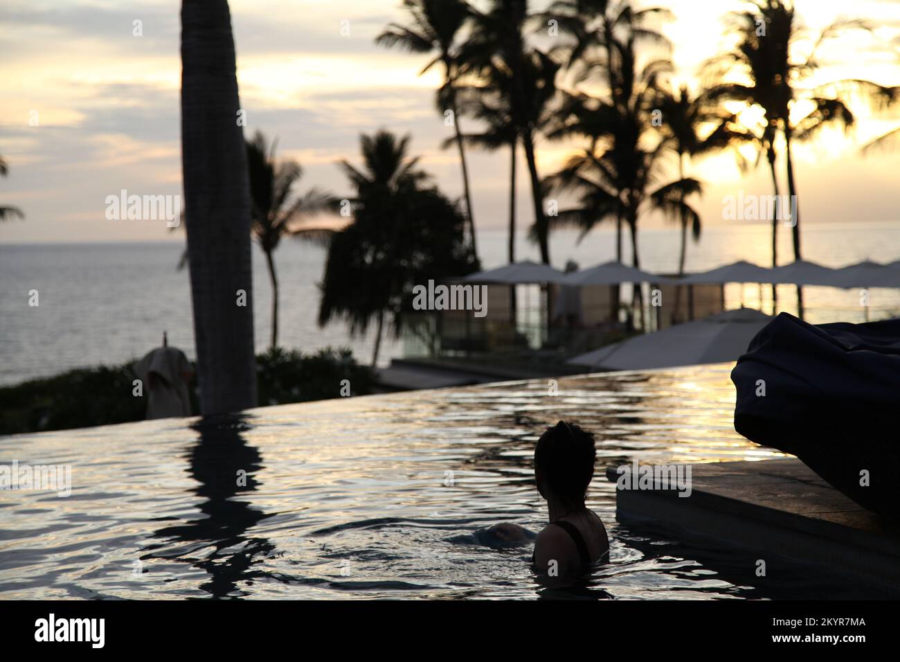 Sunset Pool View at Andaz Maui Resort Stock Photo - Alamy