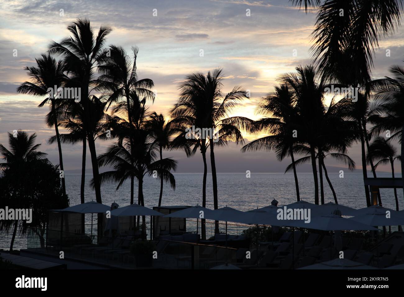 Sunset Pool View at Andaz Maui Resort Stock Photo - Alamy
