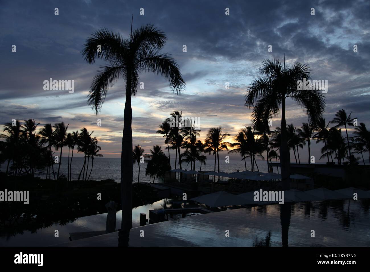 Sunset Pool View at Andaz Maui Resort Stock Photo - Alamy
