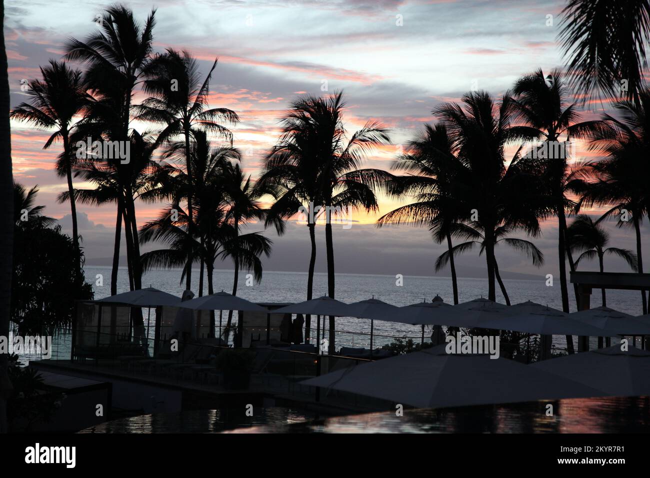 Sunset Pool View at Andaz Maui Resort Stock Photo - Alamy