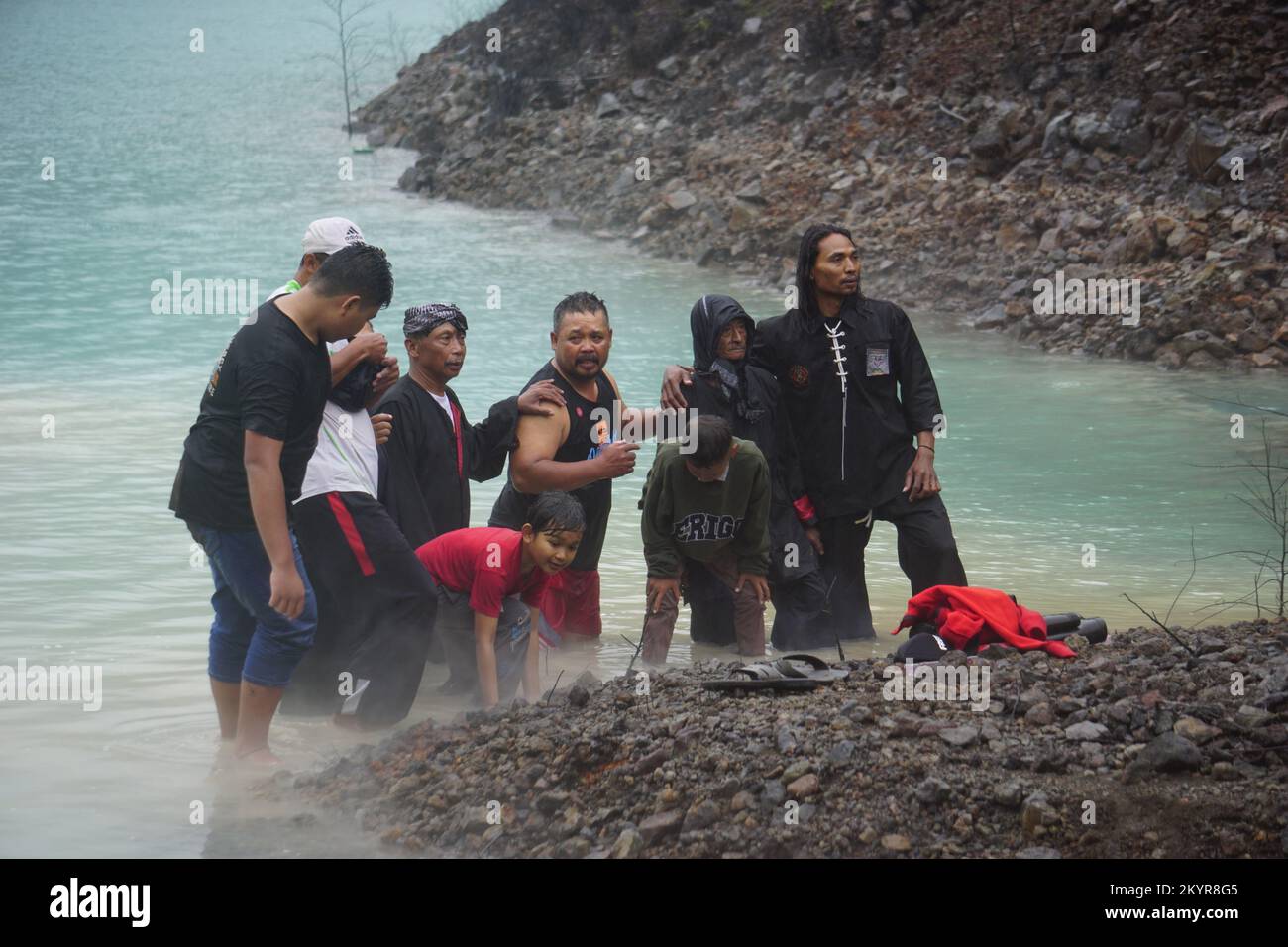 Larung sesaji (Javanese thanksgiving) Gunung Kelud. Larungan is one of ...