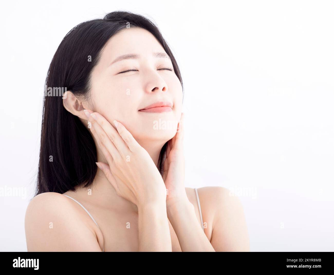 Closeup Young beauty face with Clean Fresh Skin Stock Photo - Alamy