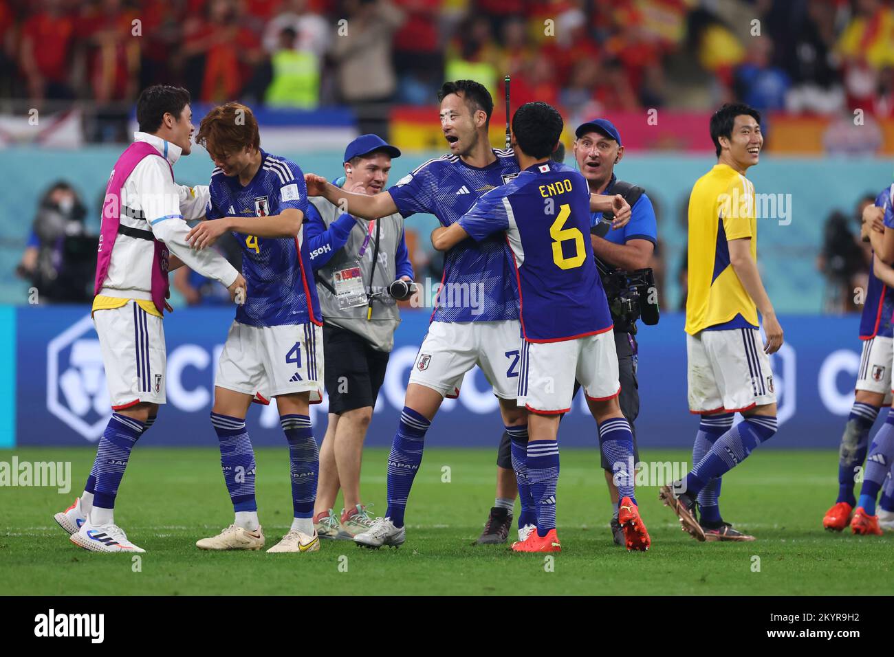 Al Rayyan, Qatar. 1st Dec, 2022. (L to R) Hiroki Sakai, Ko Itakura, Maya Yoshida, Wataru Endo ...