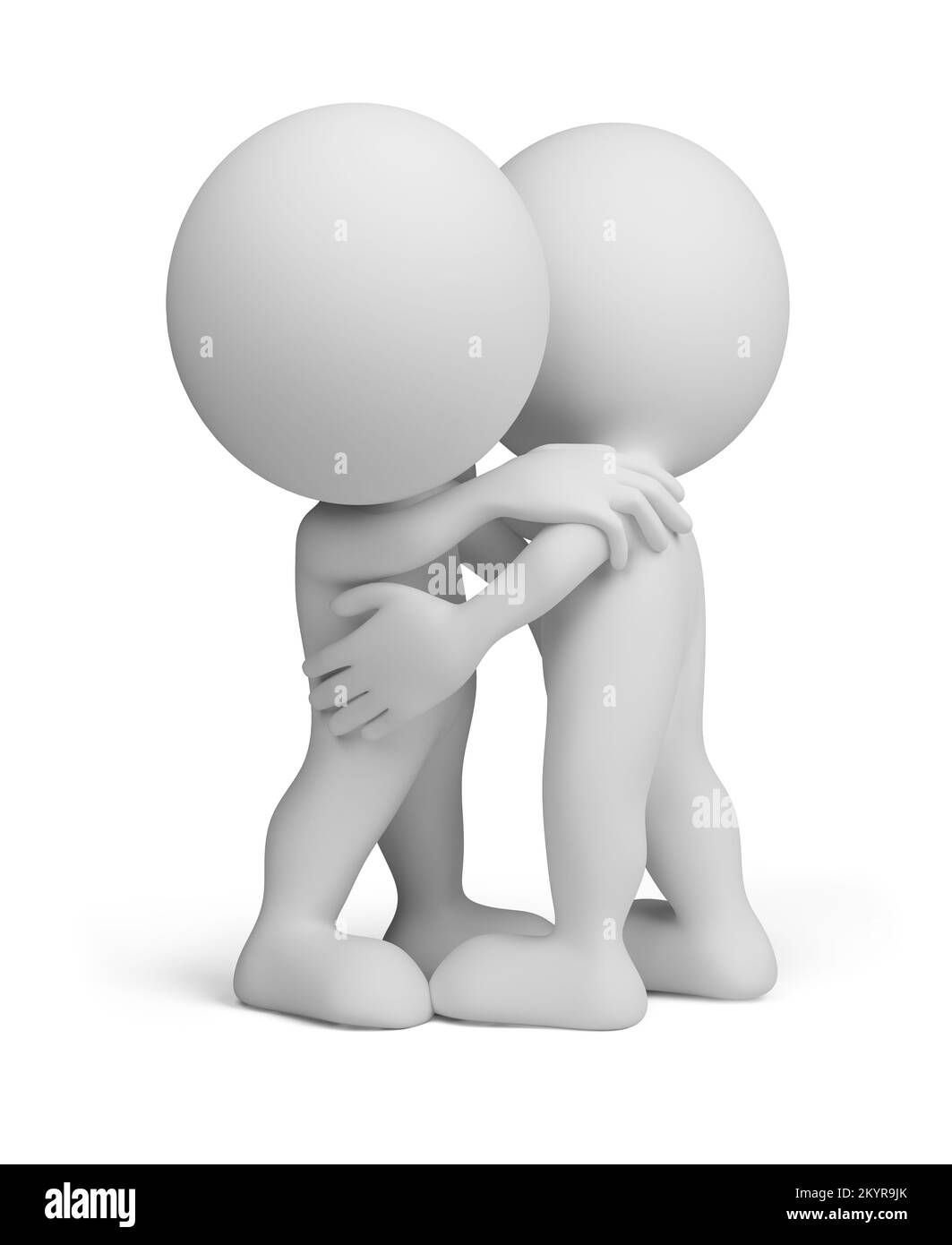3d people hugging each other. 3d image. Isolated white background Stock Photo - Alamy