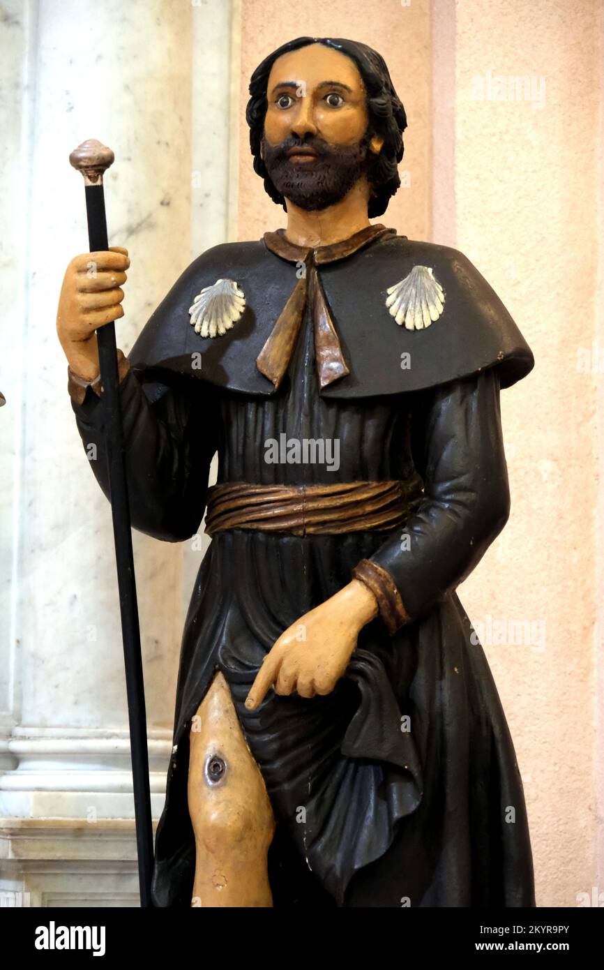 Statue of St Roche in St Tryphon Cathedral in Kotor Montenegro Stock ...