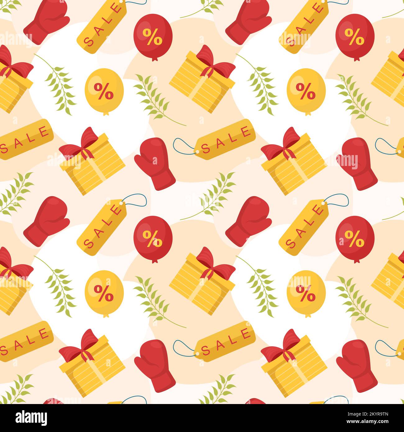 Boxing Day Sale Seamless Pattern Design with Glove and Gift Box for ...