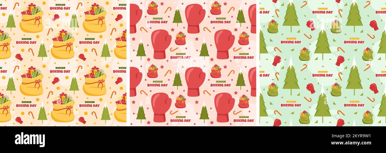 Boxing Day Sale Seamless Pattern Design with Glove and Gift Box for ...