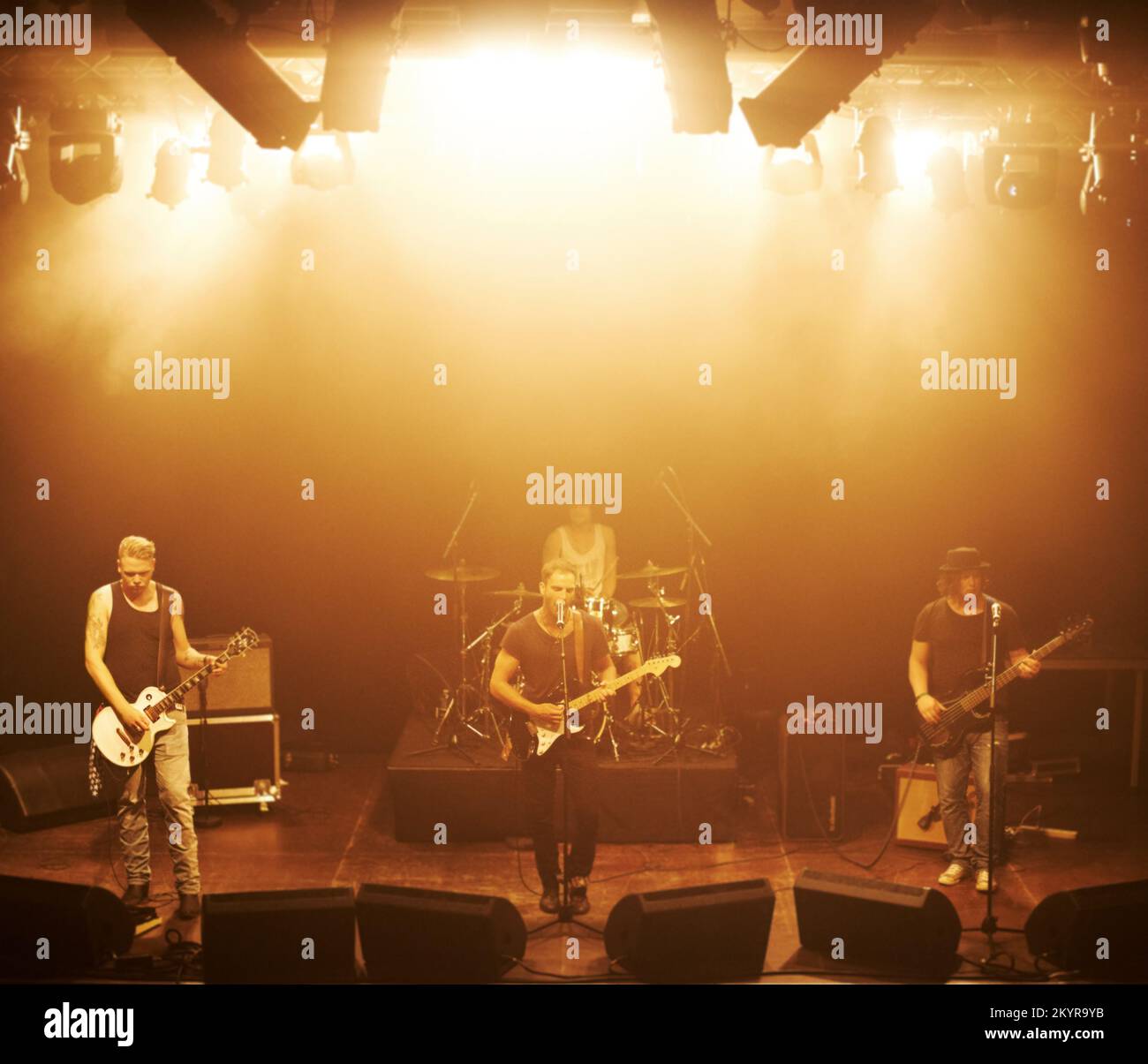 a four-piece band playing a live concert. This concert was created for ...