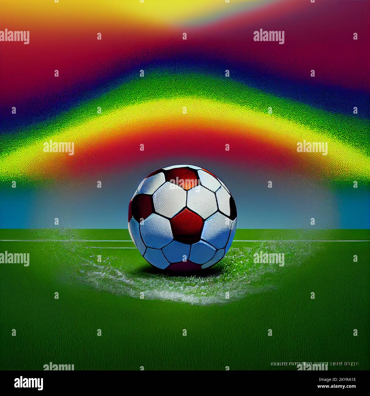 Football / Soccer illustration, celebrating the World Cup, rainbow ...