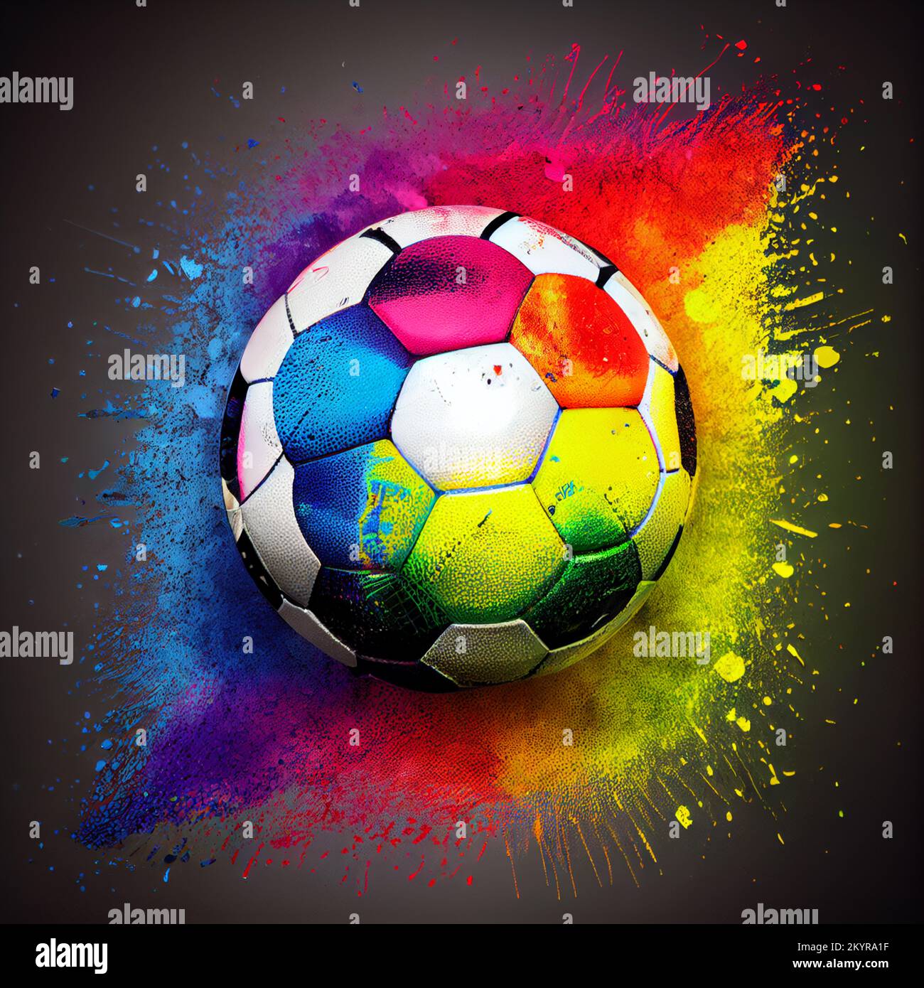Football / Soccer illustration, celebrating the World Cup, rainbow ...