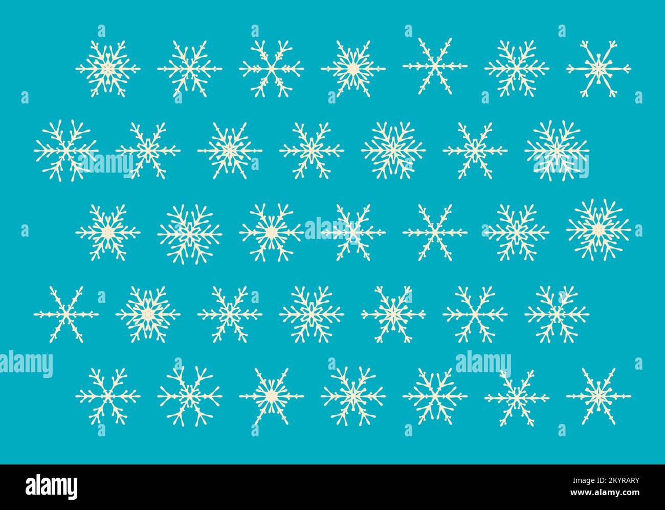 Snowflakes set for Christmas decoration. Collection of snowflakes for ...