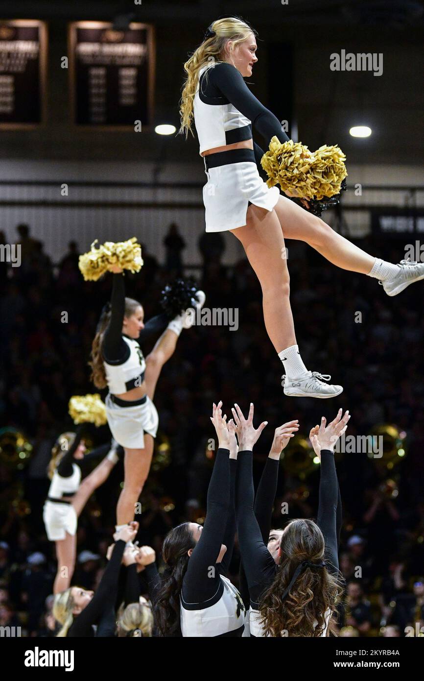 Boulder, CO, USA. 01st Dec, 2022. Colorado cheerleaders perform in the ...