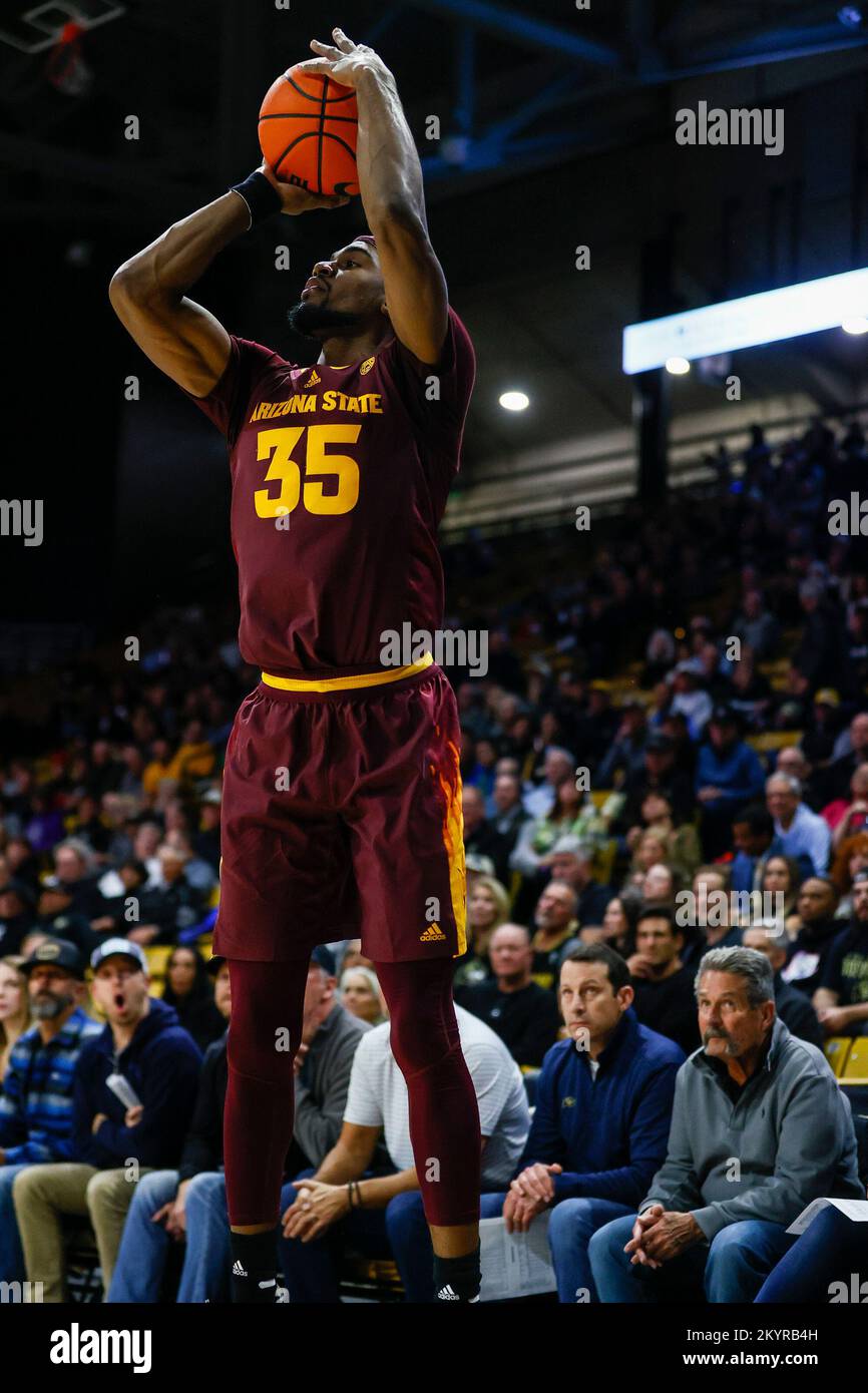Boulder, CO, USA. 01st Dec, 2022. Arizona State Sun Devils guard Devan ...