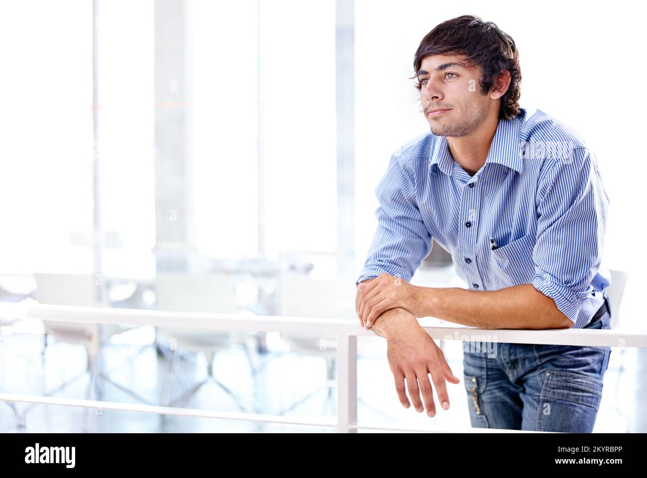 Thinking is part of the creative process. a young business professional ...