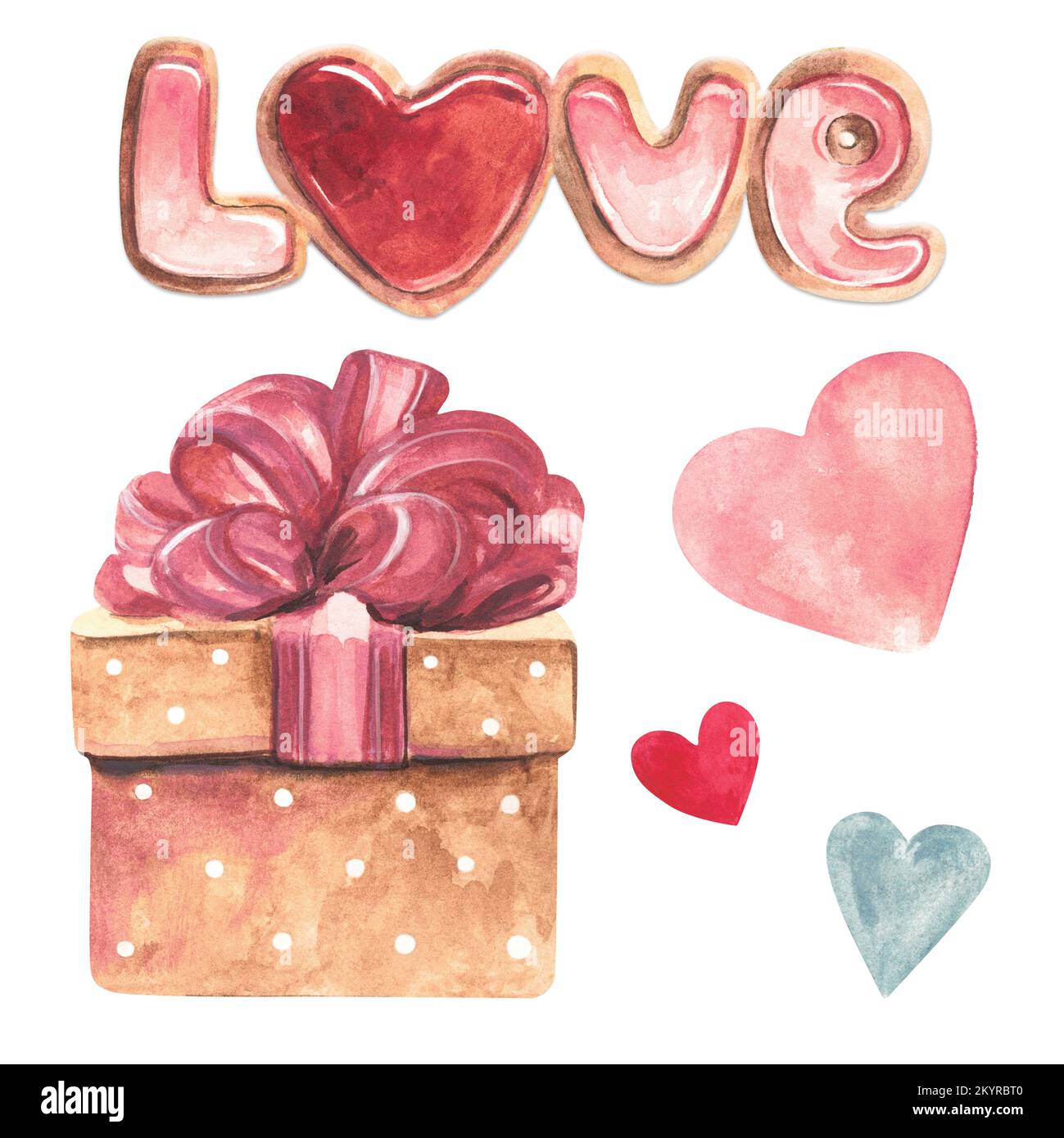 Congratulations cookies. Word Love. Sweets of the Heart. Gift box ...
