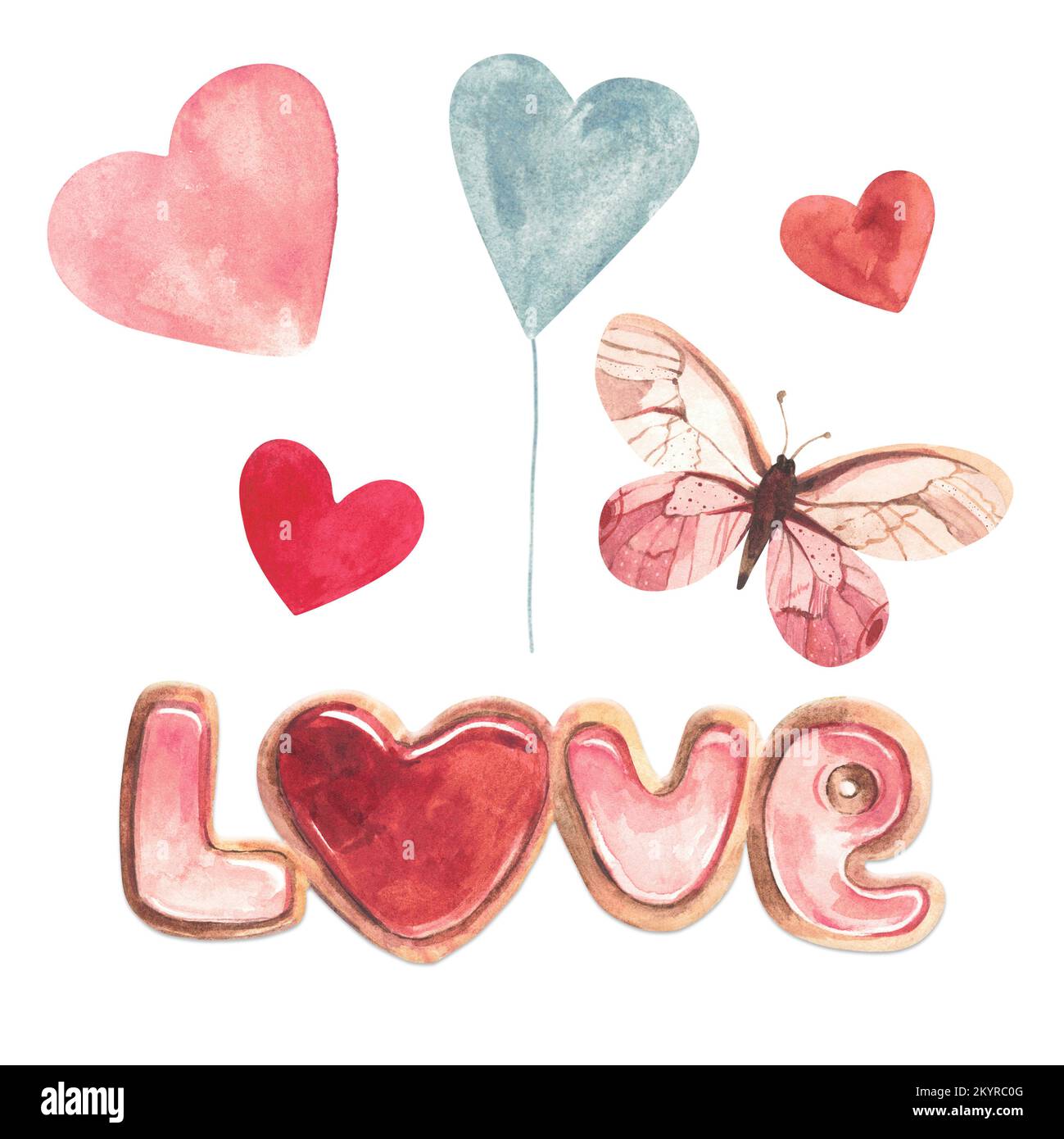 Congratulations cookies. Word Love. Sweets of the Heart. Gift box ...