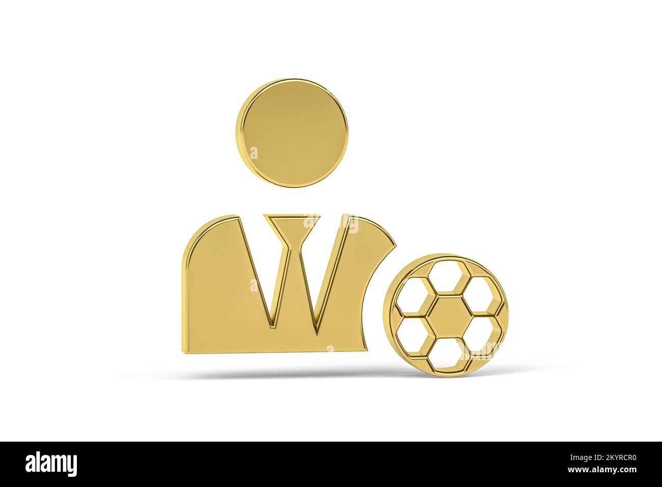 Golden 3d soccer coach icon isolated on white background - 3d render ...