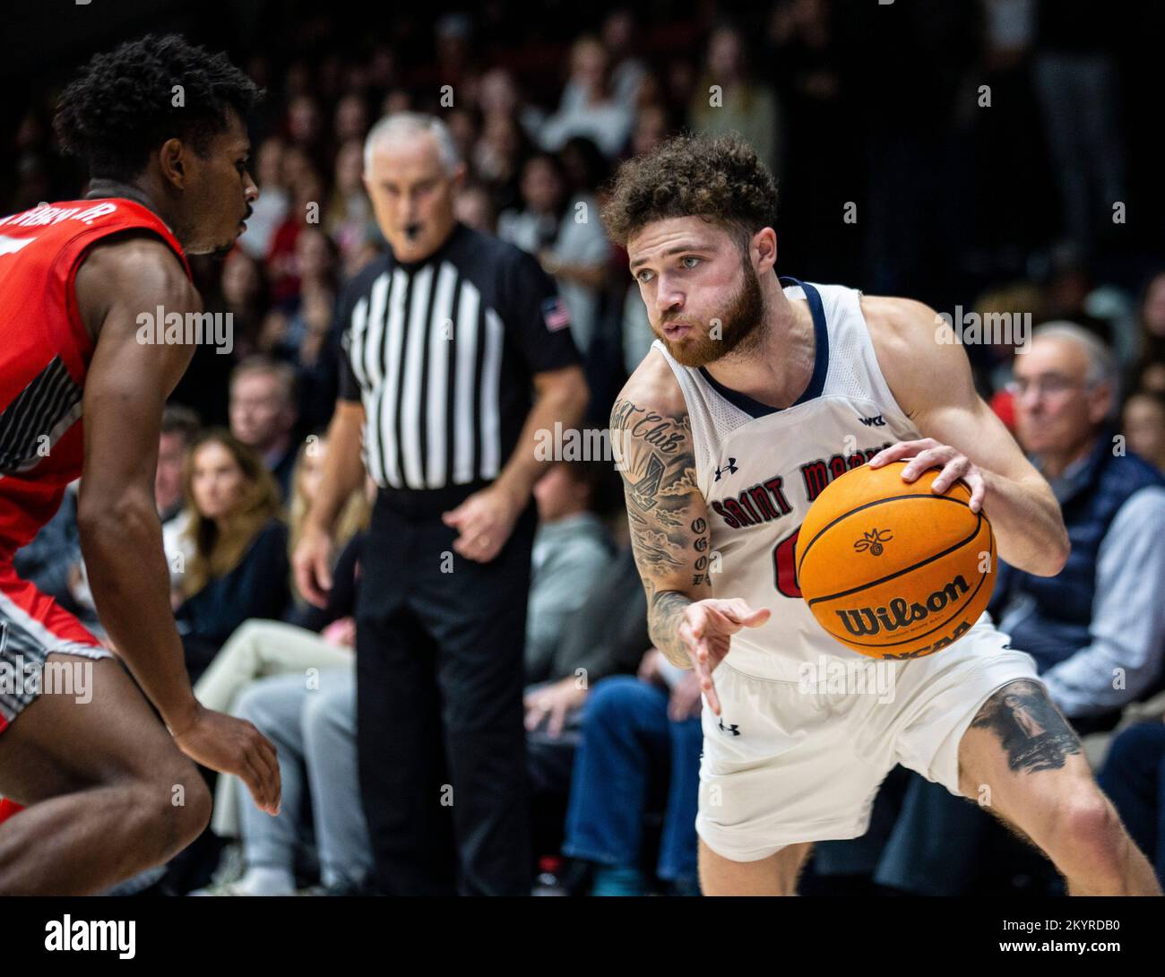 November 30 2022 Moraga, CA U.S.A. St. Mary's guard Logan Johnson (0 ...