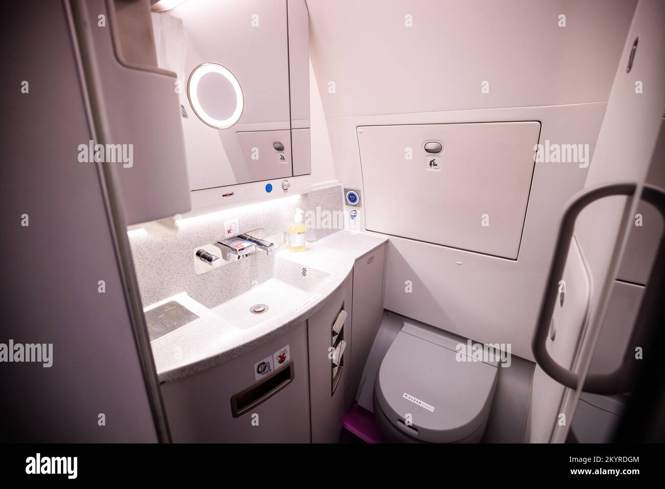 Munich, Germany. 01st Dec, 2022. A lavatory is seen during a media ...